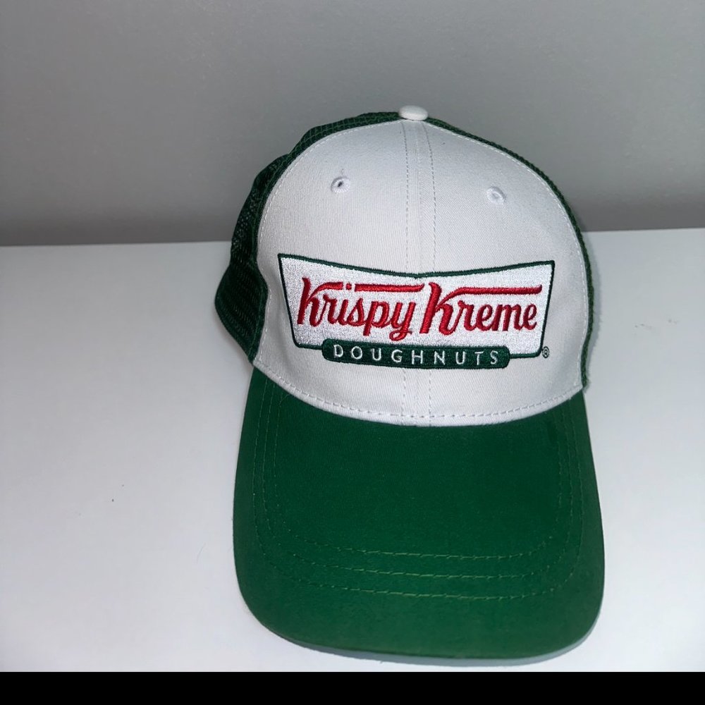 Rare Vintage Krispy Kreme Trucker Hat Red Green White - Gem